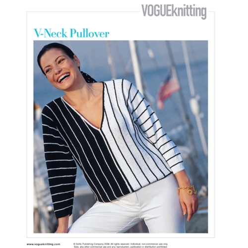 V-NECK PULLOVER – Vogue Knitting