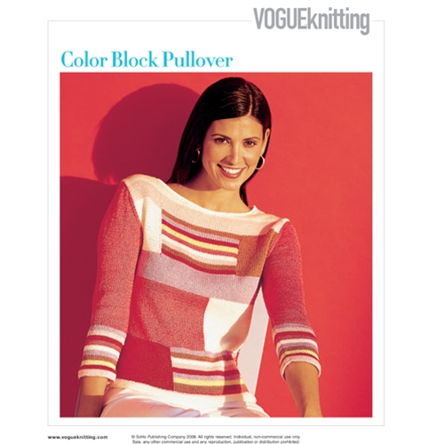 COLOR BLOCK PULLOVER – Vogue Knitting