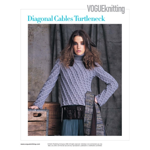 DIAGONAL CABLES TURTLENECK – Vogue Knitting