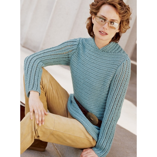 WRAP COLLAR PULLOVER – Vogue Knitting