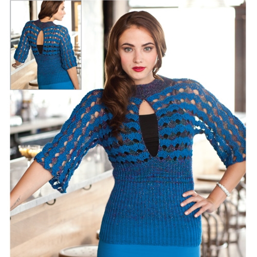 LACE KEYHOLE TOP – Vogue Knitting