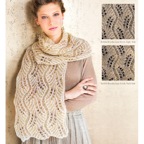 CHAMPAGNE BUBBLES BRIOCHE LACE SCARF – Vogue Knitting
