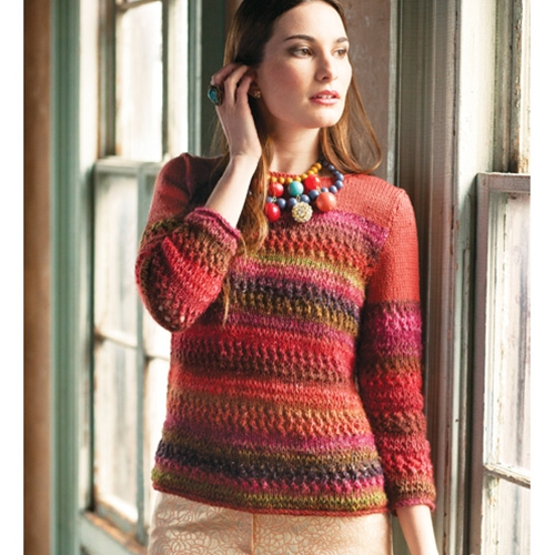 MESH BANDED PULLOVER – Vogue Knitting