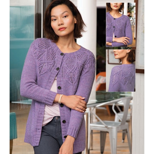 LACE YOKE CARDI – Vogue Knitting