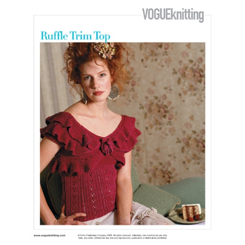 RUFFLE TRIM TOP – Vogue Knitting