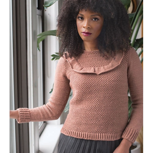 RUFFLE YOKE SWEATER – Vogue Knitting