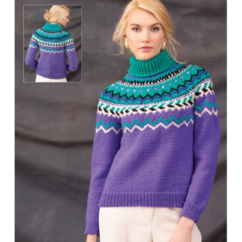 GRAPHIC YOKE PULLOVER – Vogue Knitting