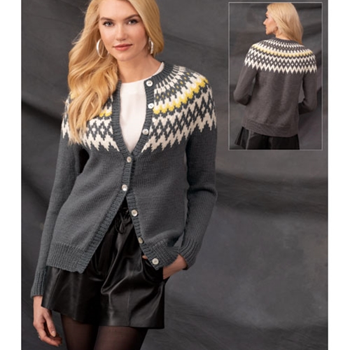 YOKE PATTERNED CARDIGAN – Vogue Knitting